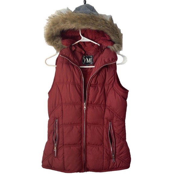 YMI | Jackets & Coats | Ymi Womens Red Puffer Vest Size Med With ...